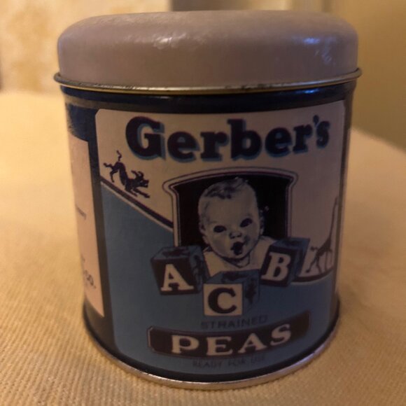 Gerber | Other | Vintage Rare Gerber Baby Food Tin Peas Ex Condition ...